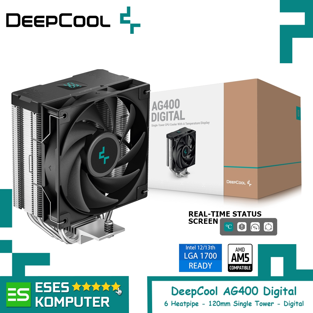 Jual HSF Deepcool AG400 Digital Single Tower 120mm Air CPU Cooler Intel ...
