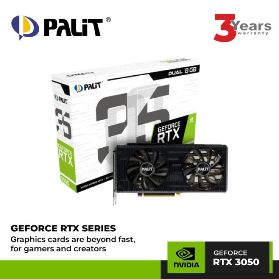 Jual VGA NVDIA PALIT RTX 3050 8GB GDDR6 DUAL FAN | Shopee Indonesia
