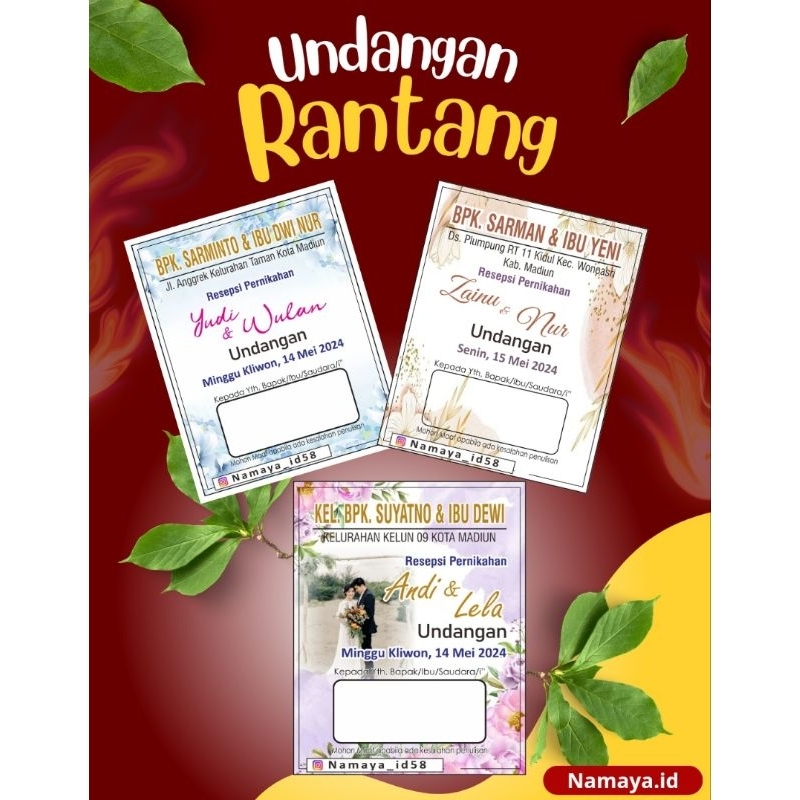 Jual Undangan Rantang Murah Custom warna-FREE DESAIN Min order 300 ...
