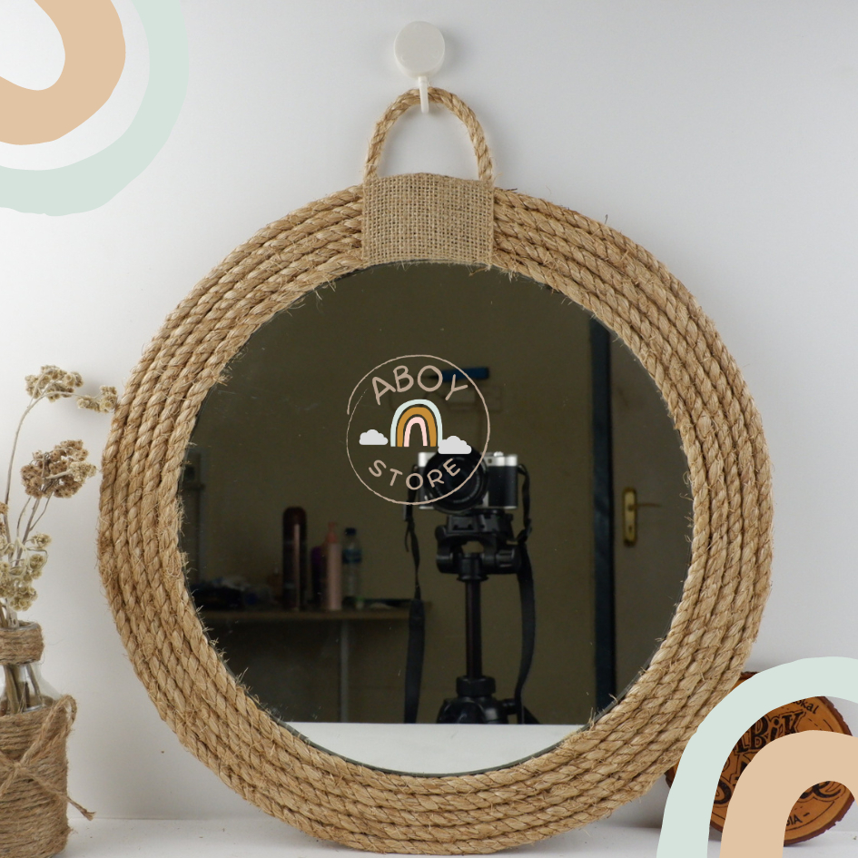 Jual Cermin Dinding 30cm / Cermin Bulat Aesthetic - Kaca Cermin Gantung ...