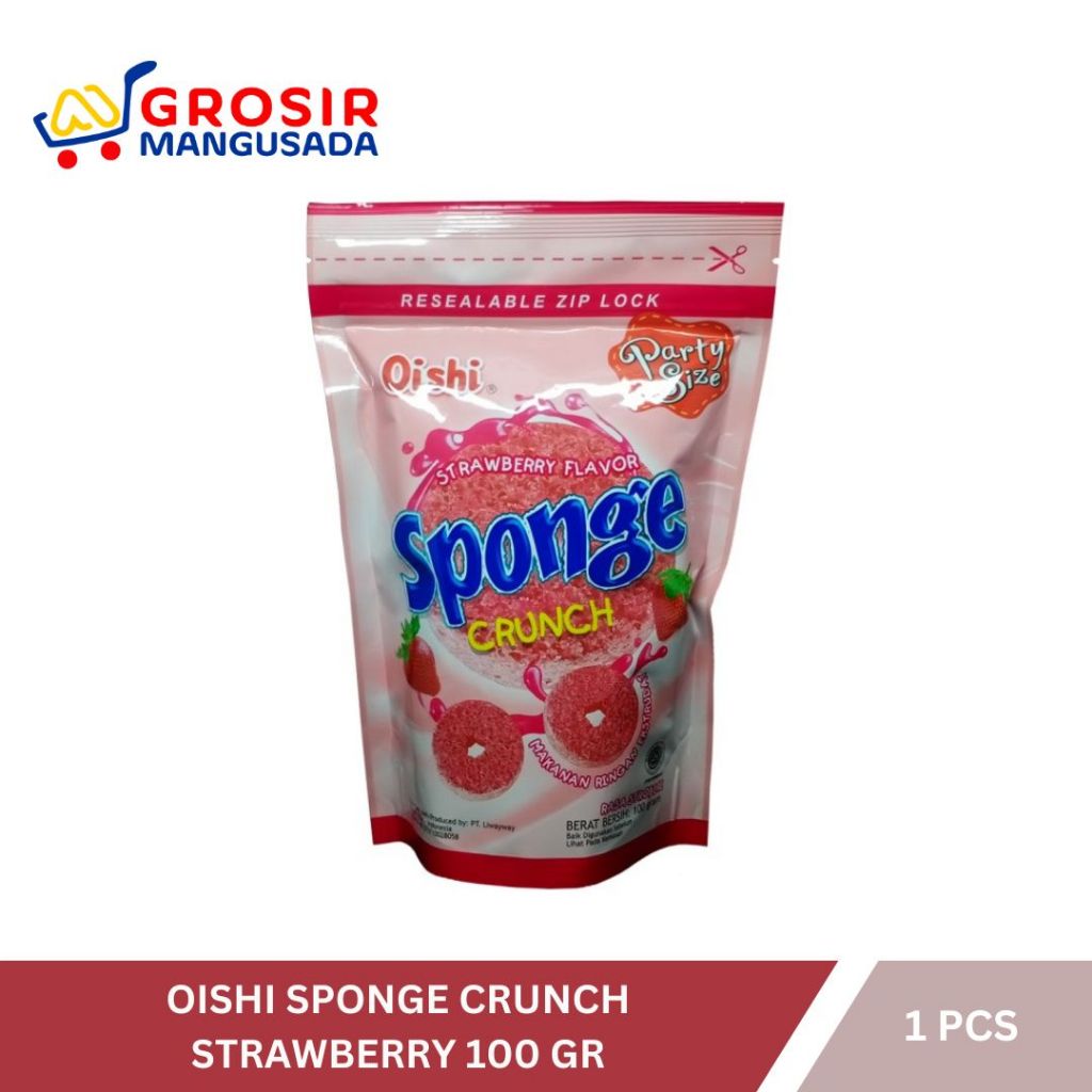 Jual Oishi Sponge Crunch Snack Rasa Strawberry 100gr | Shopee Indonesia