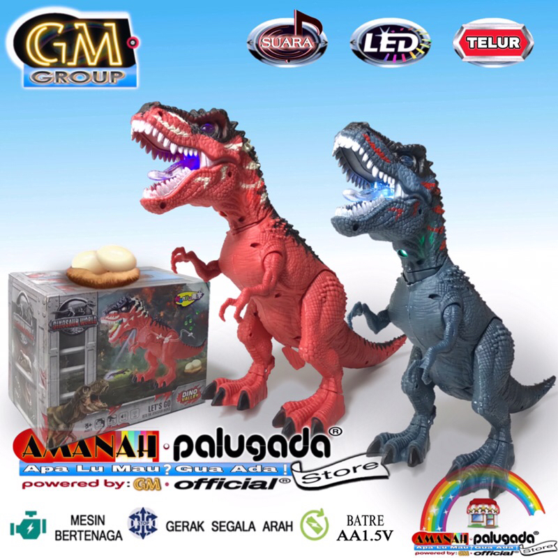 Jual GM BO-Animals BRO-1122 Mainan Robot Tyrex Dinosaurus Bertelur Trex Berjalan dan Proyektor ...