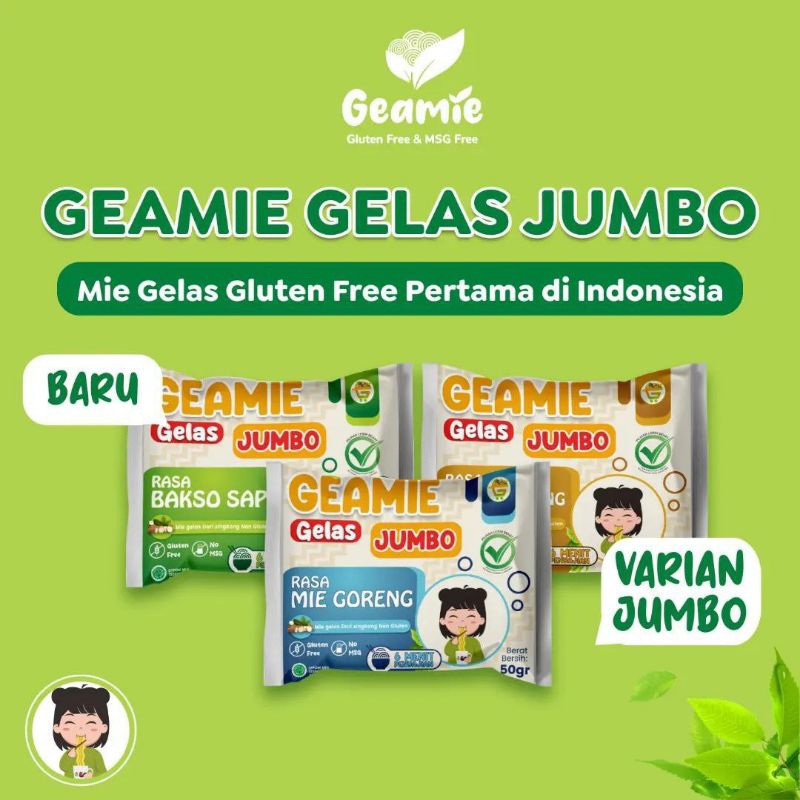 Jual Mie Gelas Jumbo 2 Keping Gluten Free Geamie Sehat Alami Tanpa MSG ...