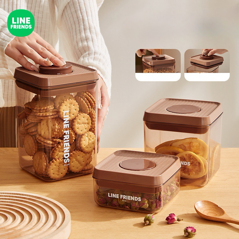 Jual LINE BROWN TUPPERWARE WADAH VACUUM TEMPAT PENYIMPANAN LINE FRIENDS ...