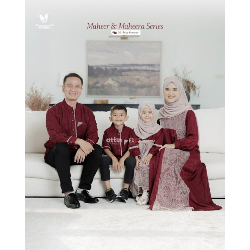 Jual MAHEER & MAHEERA BY ATTIN - WARNA 01. RUBY MAROON - BAJU SERAGAM ...