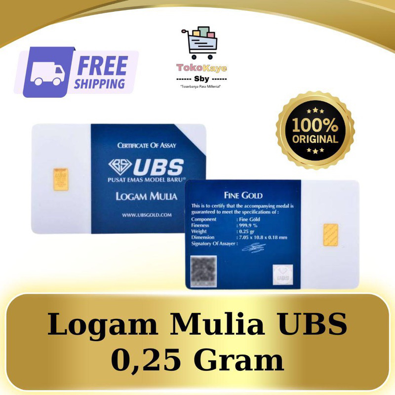 Jual LM Logam Mulia Emas UBS 0,25 Gram Murni 24 K | Shopee Indonesia