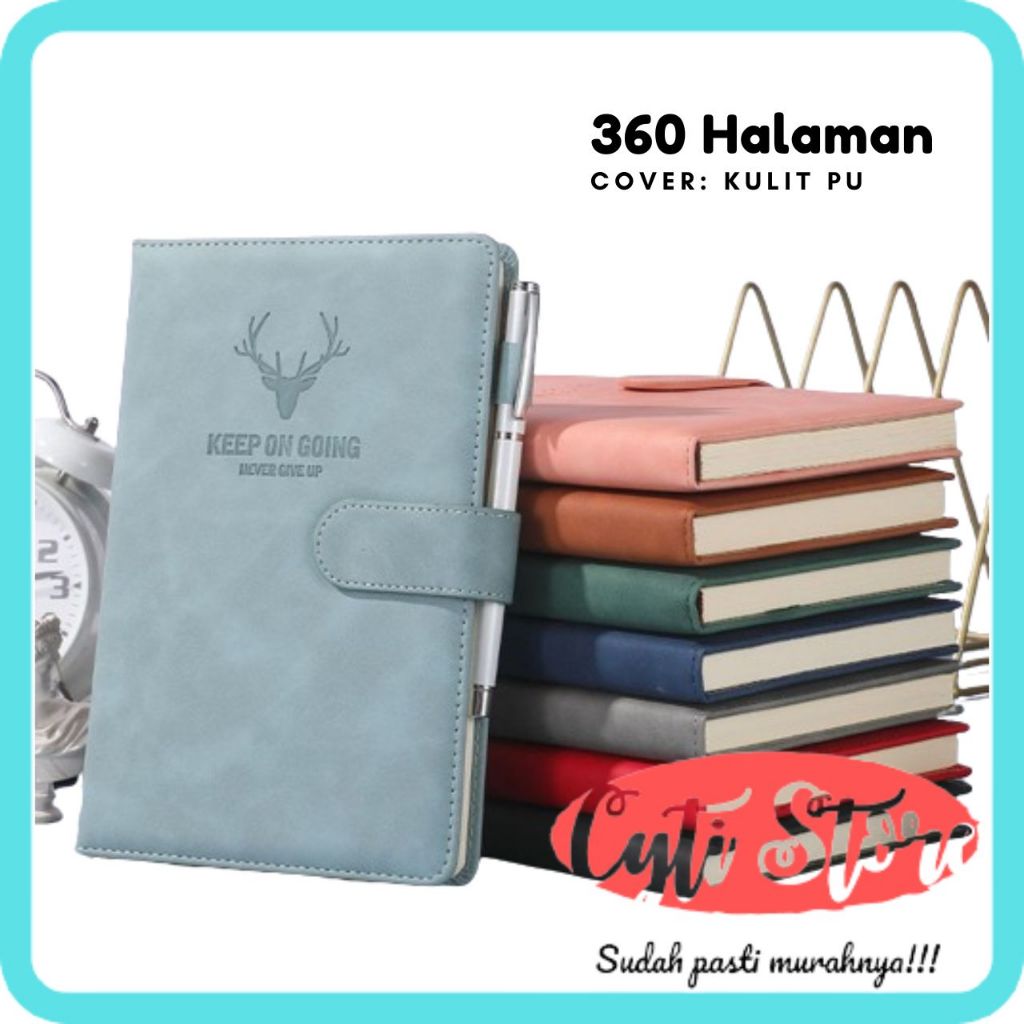 Jual Buku Catatan Harian Aesthetic Notebook Cover Kulit Magnetic Buckle ...