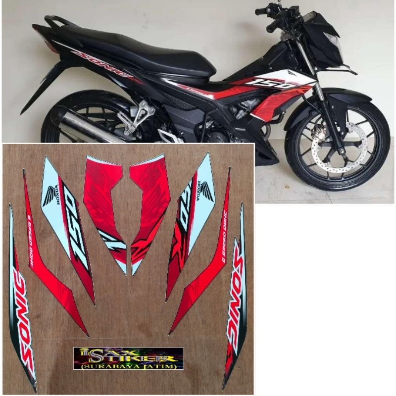 Jual Striping Original Honda Sonic 150 R hitam Lis merah tahun 2019 ...