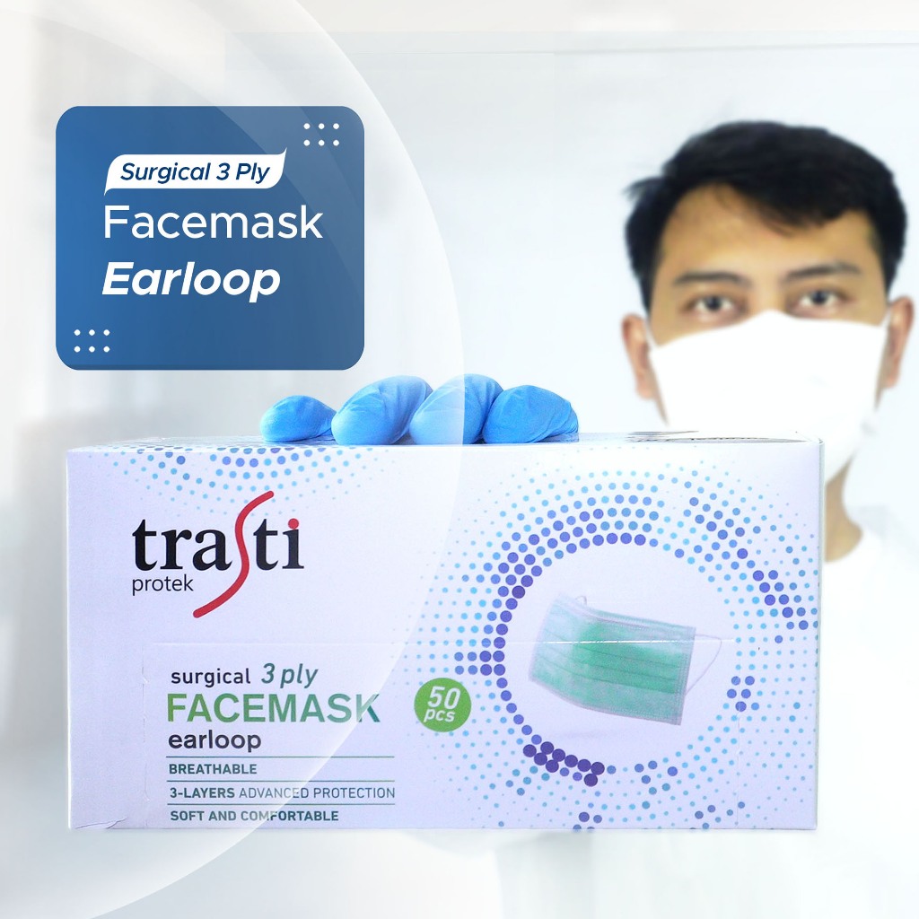 Jual Masker Trasti Protek 3ply Earloop | Shopee Indonesia