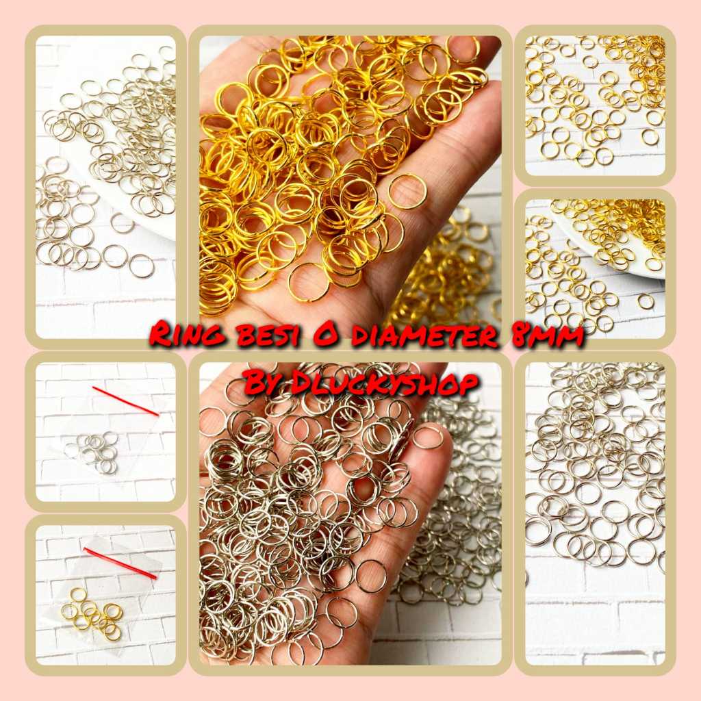 Jual Ring besi bulat O conetor gelang kalung craft diameter 8mm per 20 ...