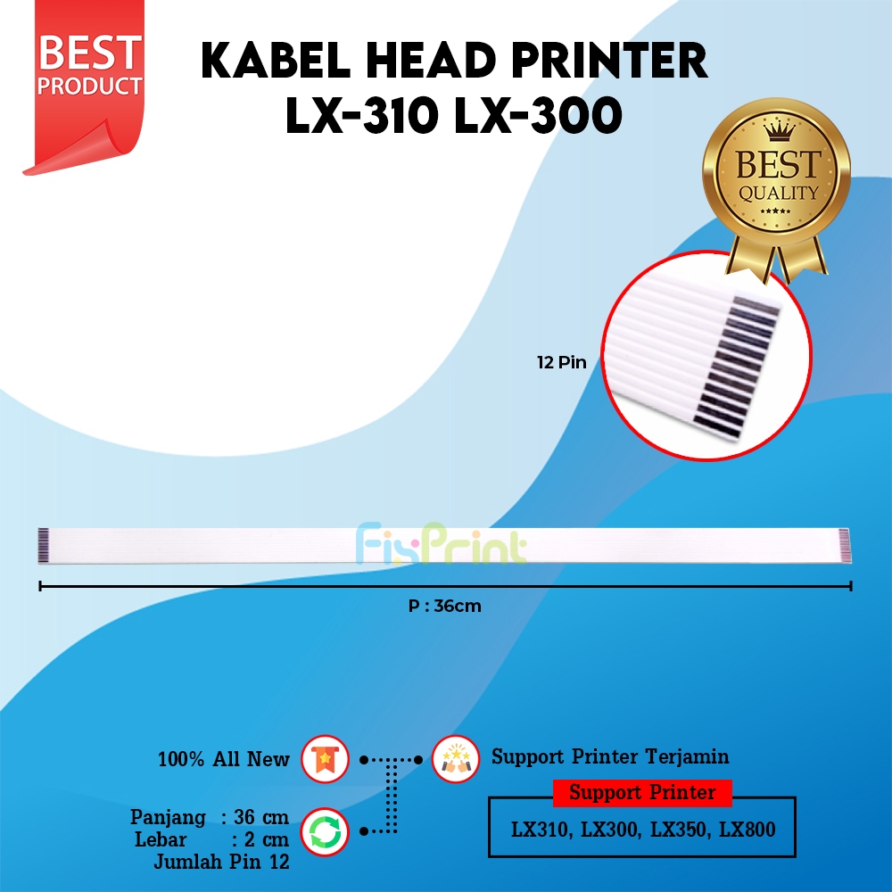 Jual Kabel Head Printer Epson LX 310 LX 350 LX 300 LX 300 LX 800 1 Pair ...