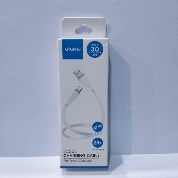 Jual VIVAN SC30S Kabel Data Charger USB TYPE C 30cm 2.4A Fast Charging 30cm | Shopee Indonesia