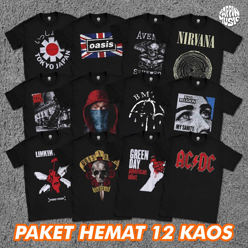 Jual PAKET USAHA Kaos Musik, Kaos Band Rock, Kaos Band Metal, Baju Band ...