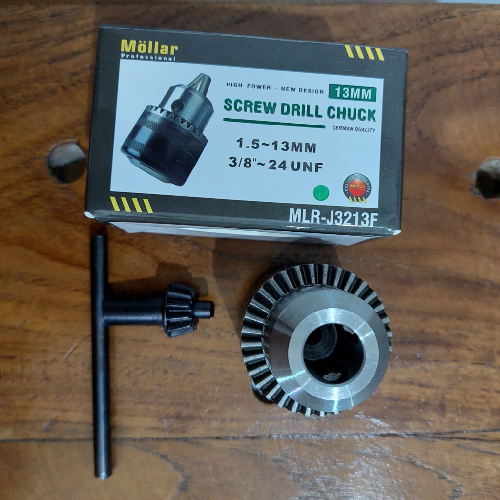 Jual Kepala Bor 13mm 3/8 24UNF head chuck drill MOLLAR Untuk UPGRADE ...