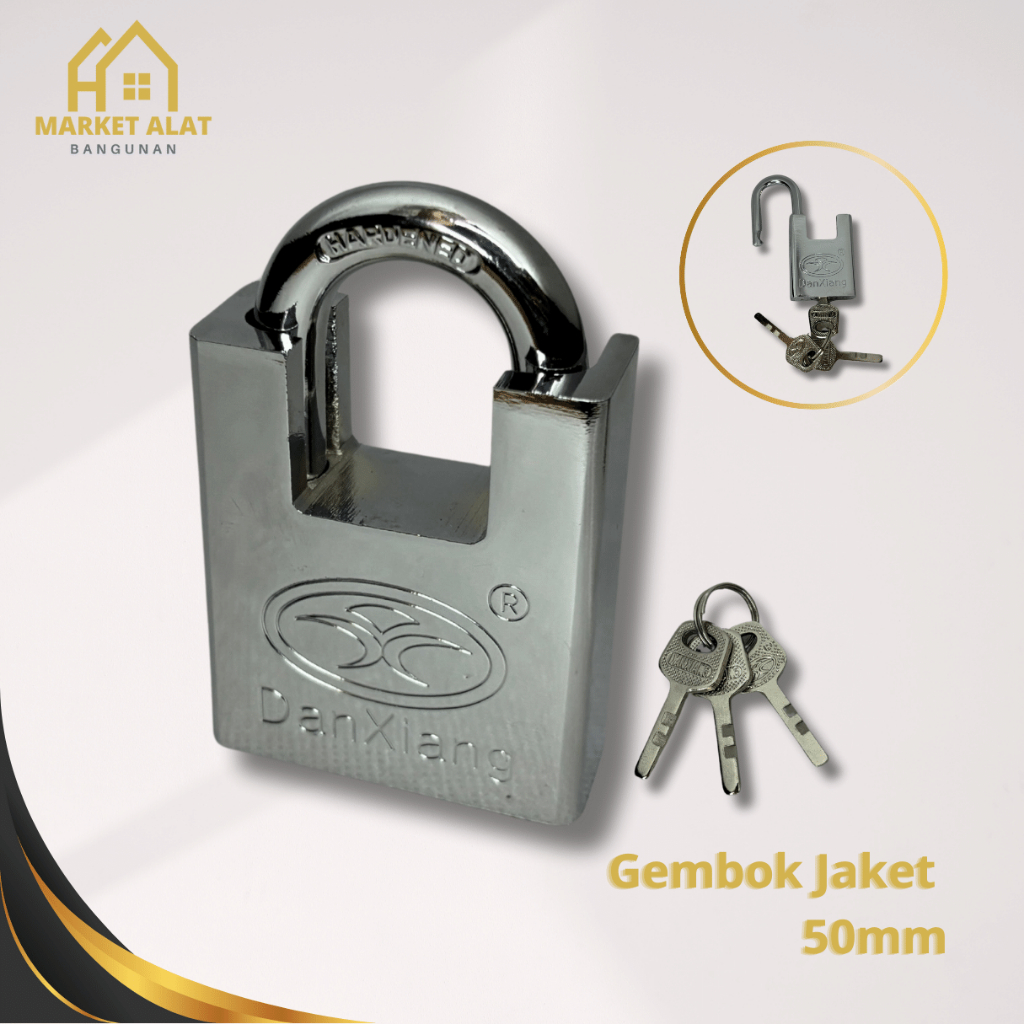 Jual Gembok Jaket Stainless 50 mm Anti Potong / Kunci Gembok Rumah ...