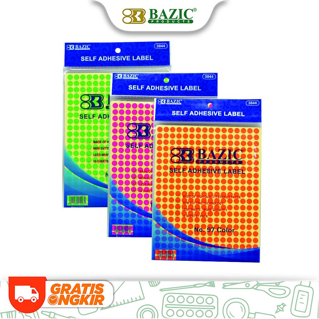 Jual Bazic Self Adhesive Label No. 97 Color - Label Bulat Warna 8mm ...
