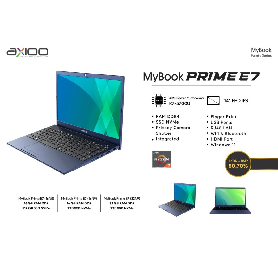 Jual LAPTOP AXIOO MYBOOK PRIME E7 Ryzen 7 5700U 32GB 1 TB SSD Windows ...