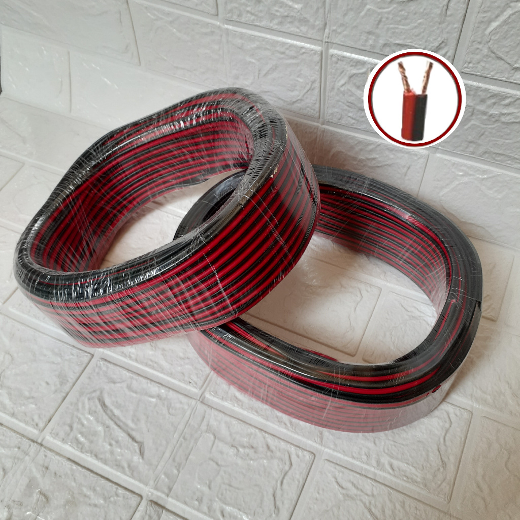 Jual Kabel Listrik zigno 1 Roll Serabut Merah Hitam NYZ 2 x 23 | Shopee ...