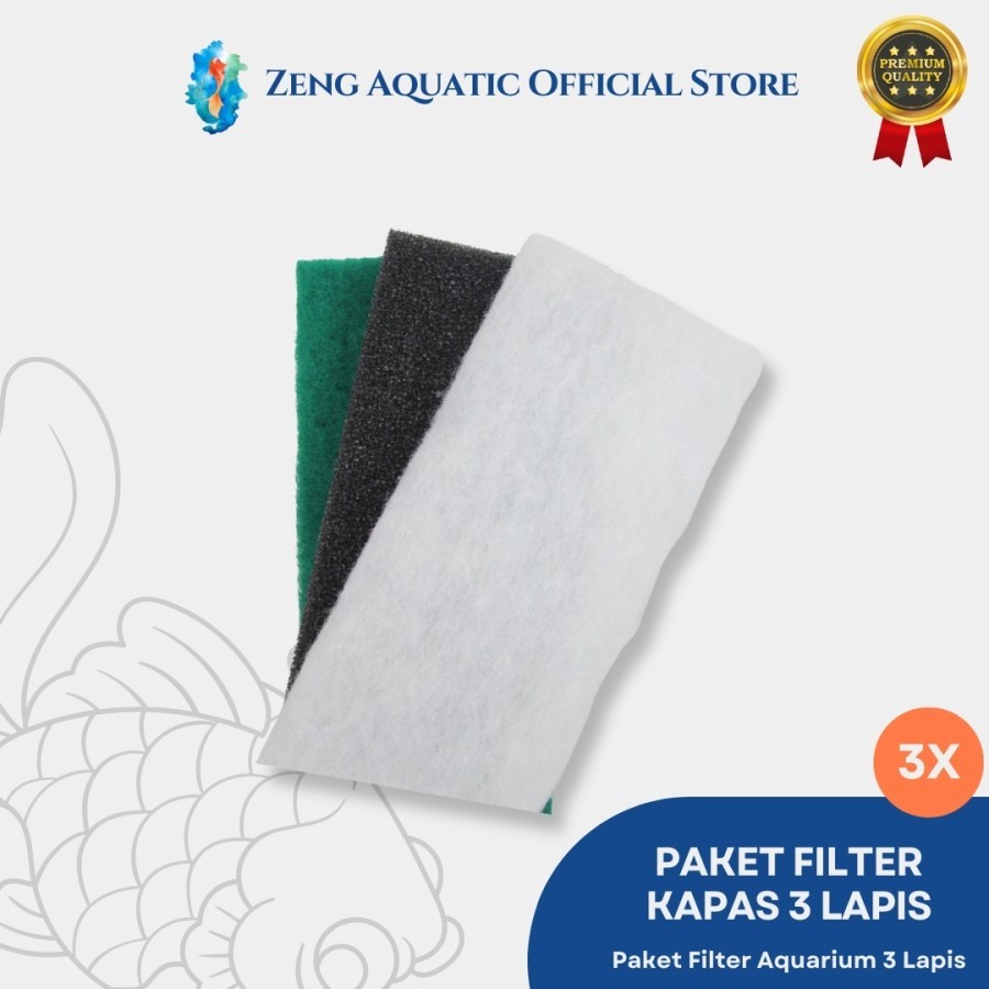 Jual Media Filter Akuarium Kapas 3 Lapis │ Penyaring Air Praktis ...