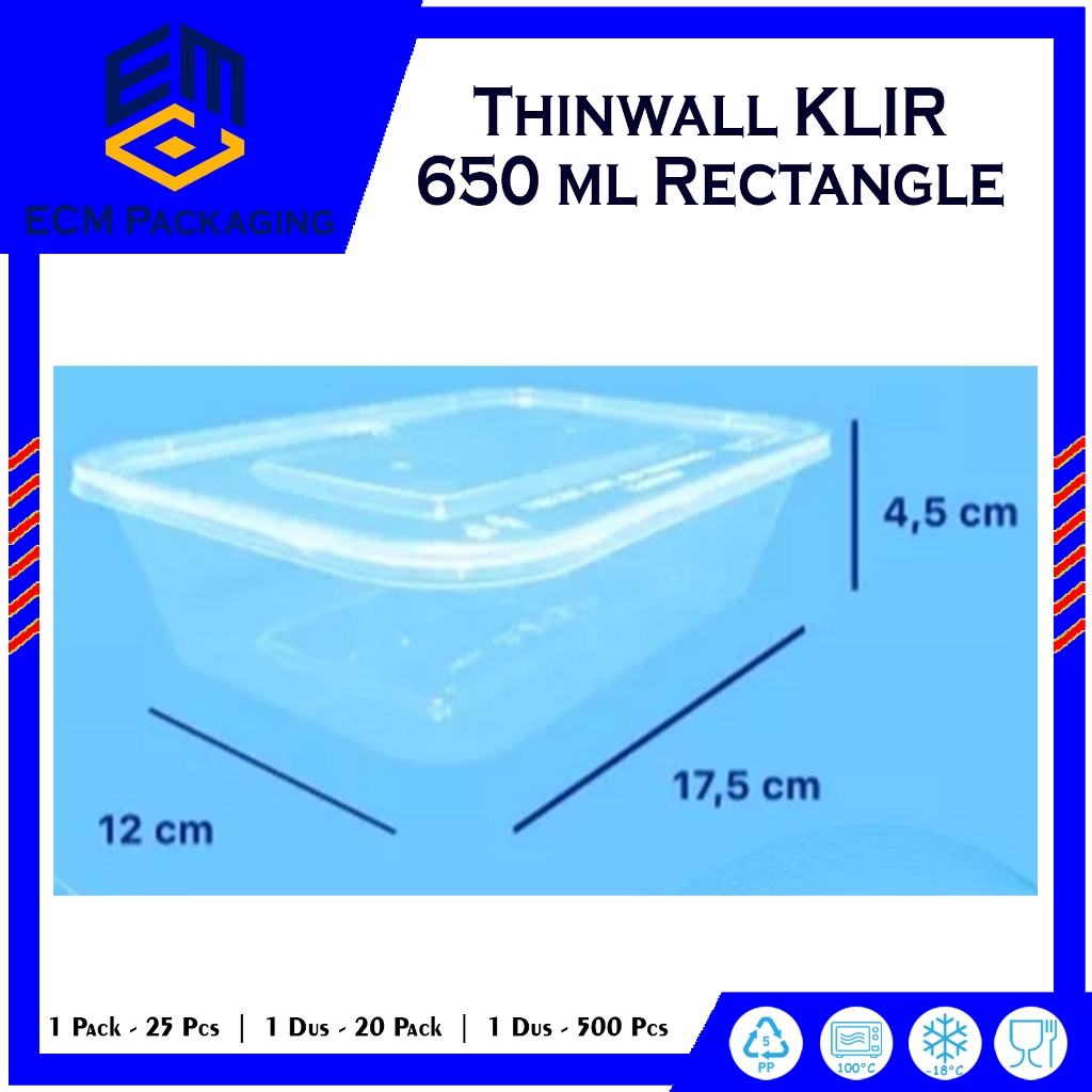 Jual Thinwall KLIR 650 ml rectangle | Thinwall KLIR 650ml rec | Kotak ... Jual Thinwall KLIR 650 ml rectangle | Thinwall KLIR 650ml rec | Kotak ...