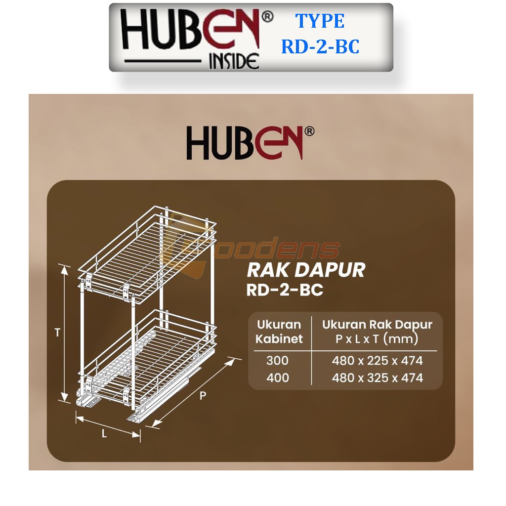 Jual Huben RD-2-300-BC dan RD-2-400-BC Rak Dapur Merek Huben | Shopee ...