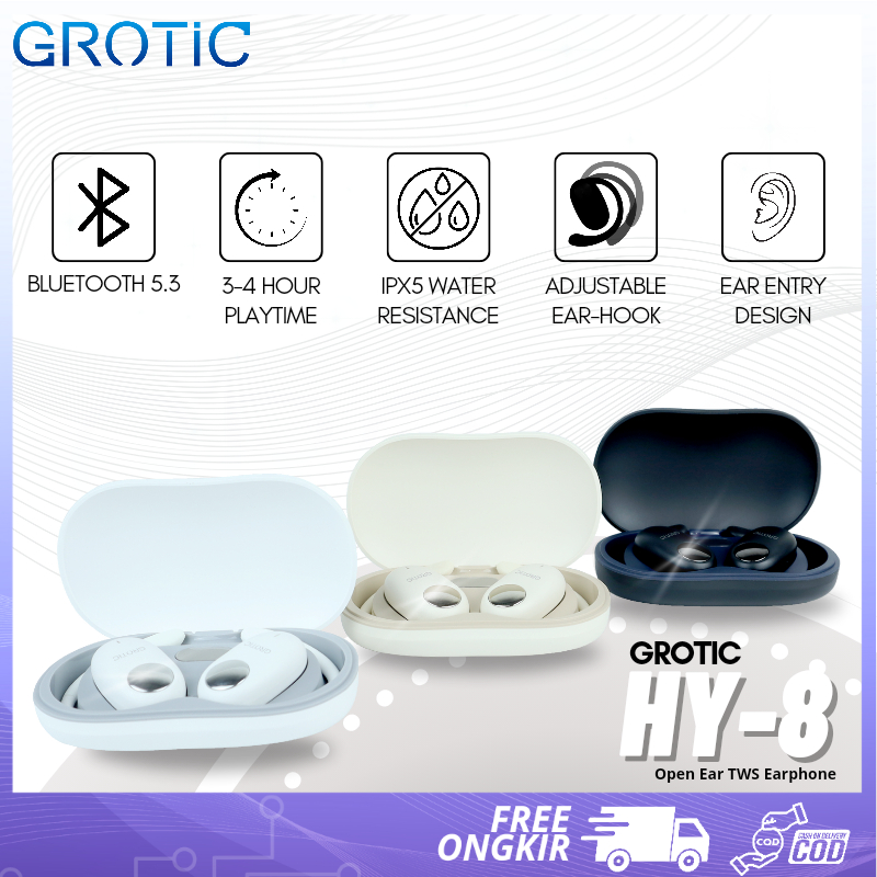 Jual GROTIC Headset Bluetooth Wireless OWS Open Earphone HiFi Stereo ...