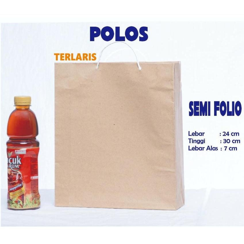 Jual PAPER BAG POLOS SEMI FOLIO / 24 X 30 X 7 / PAPER BAG KADO ...