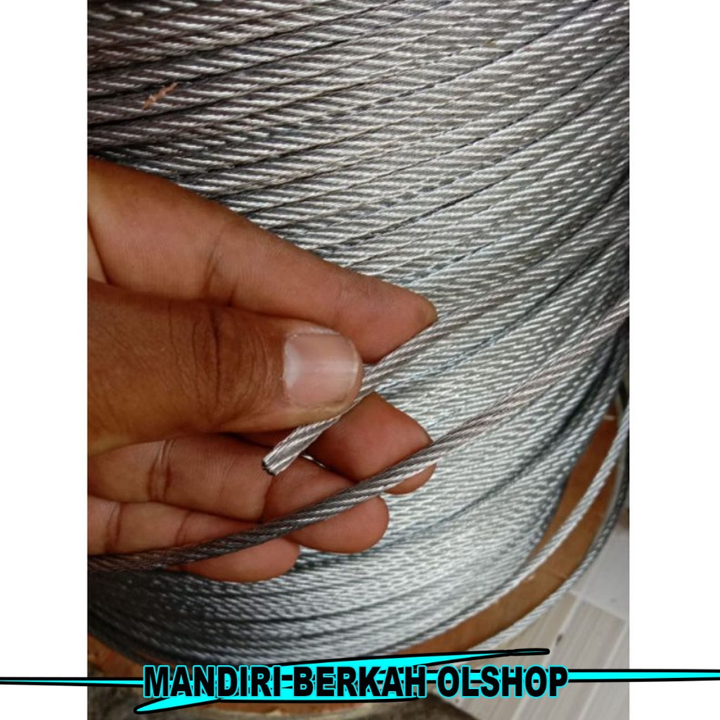 Jual kawat seling Baja galvanis ukuran 3mm / Kawat Seling Stainless Stanles Galvanis | Shopee ...