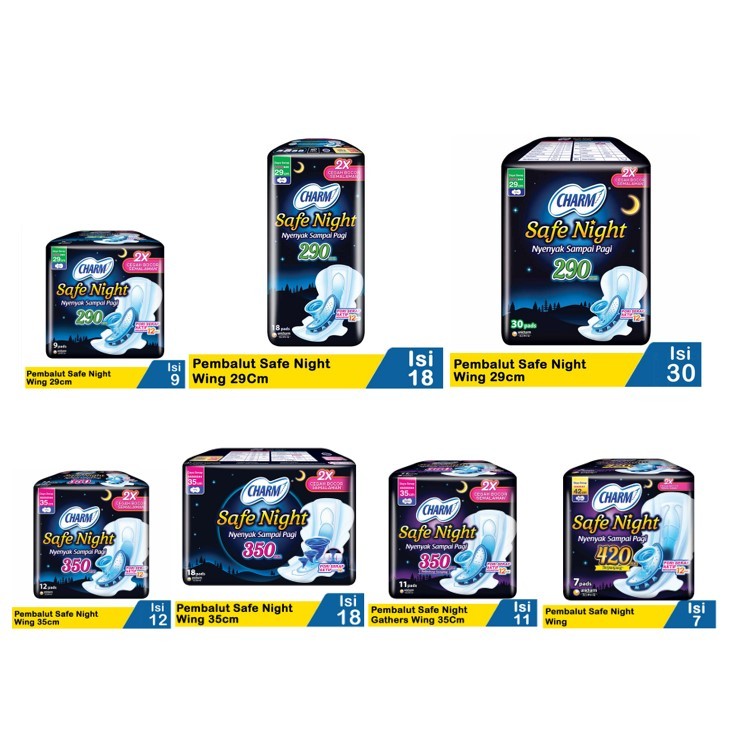 Jual Charm Safe Night 29cm 35cm 42cm Pelindung Samping Gathers | Shopee ...