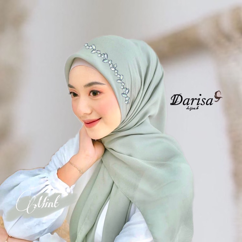 Jual BANDO DAUN HIJAB SEGIEMPAT VOAL SWAROVSKI BANDO BEADS BAHAN PARIS ...