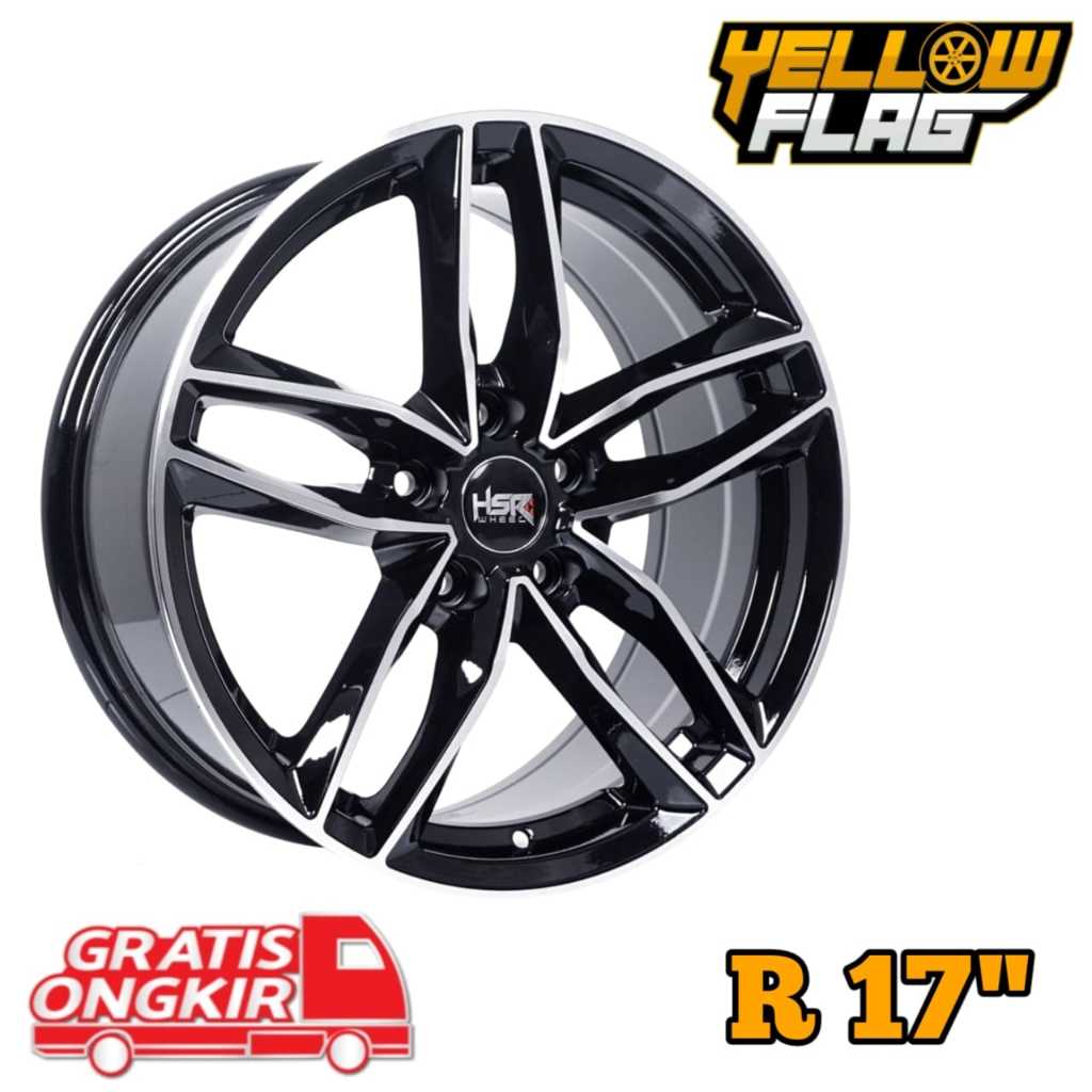 Jual Velg Mobil Racing Ring 17 HSR GIFU XH280 R17 Warna Black Polish Buat Mercy Audy VW Golf dll ...