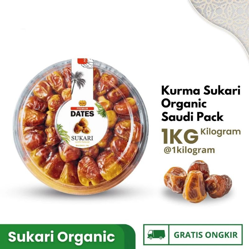 Jual Kurma Sukari Organic Al Qassim Premium Saudi Pack King Dates 1kg ...