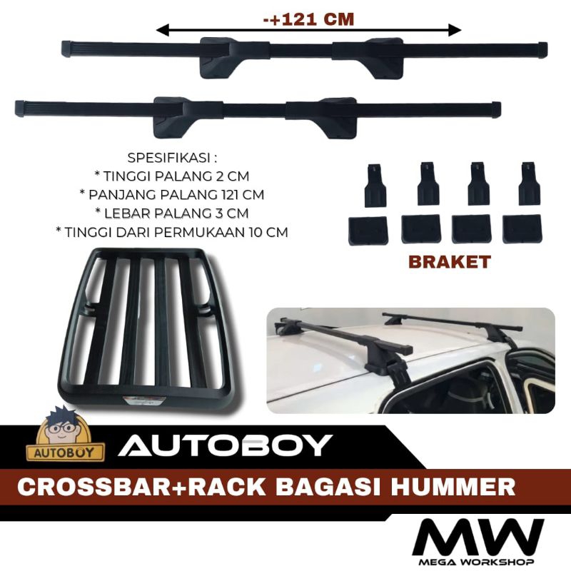 Jual Mega - Rack Bagasi Atas Mobil HUMMER Cross Bar Autoboy Kaki Rack ...