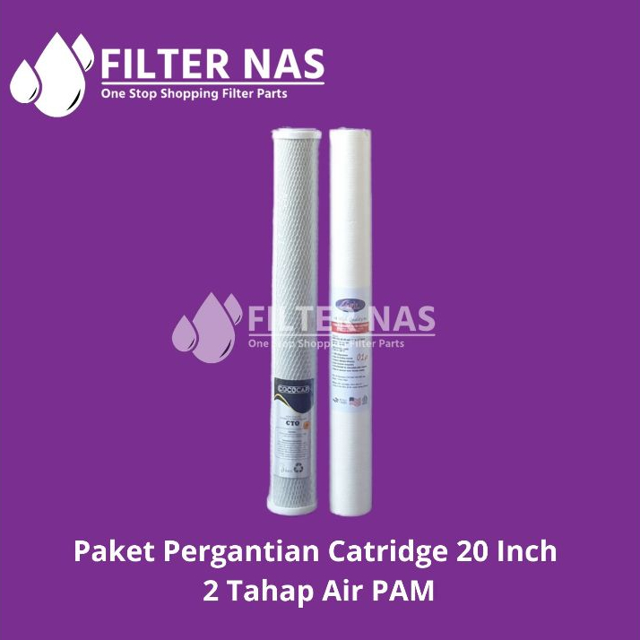 Jual Paket Cartridge Filter Air Ledeng 20 Inch - Sedimen + CTO | Shopee ...