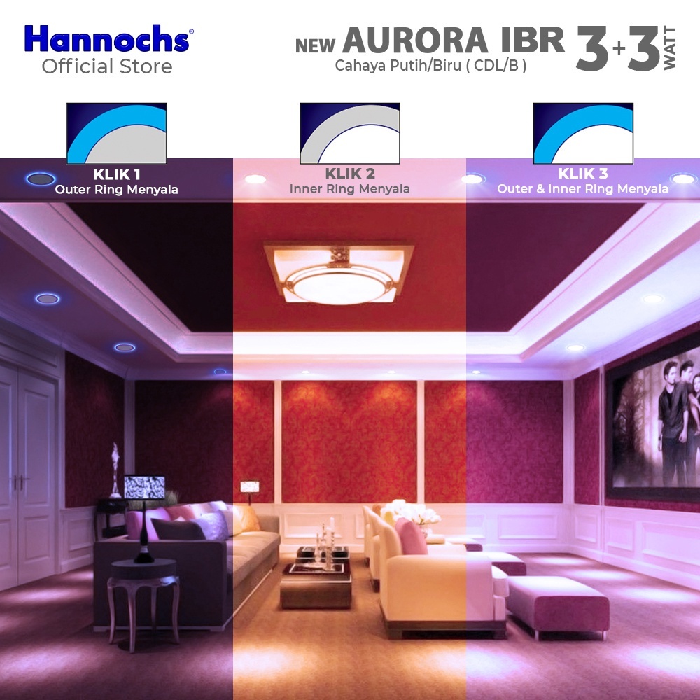Jual Lampu Downlight LED Hannochs New Aurora Segi | Shopee Indonesia