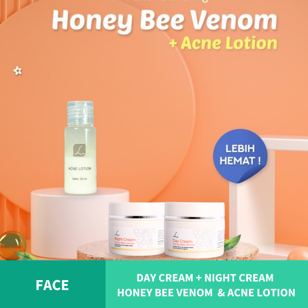 Jual Larissa Paket Hemat Honey Bee Venom + Acne Lotion ( Day Cream + Night Cream Honey Bee Venom ...