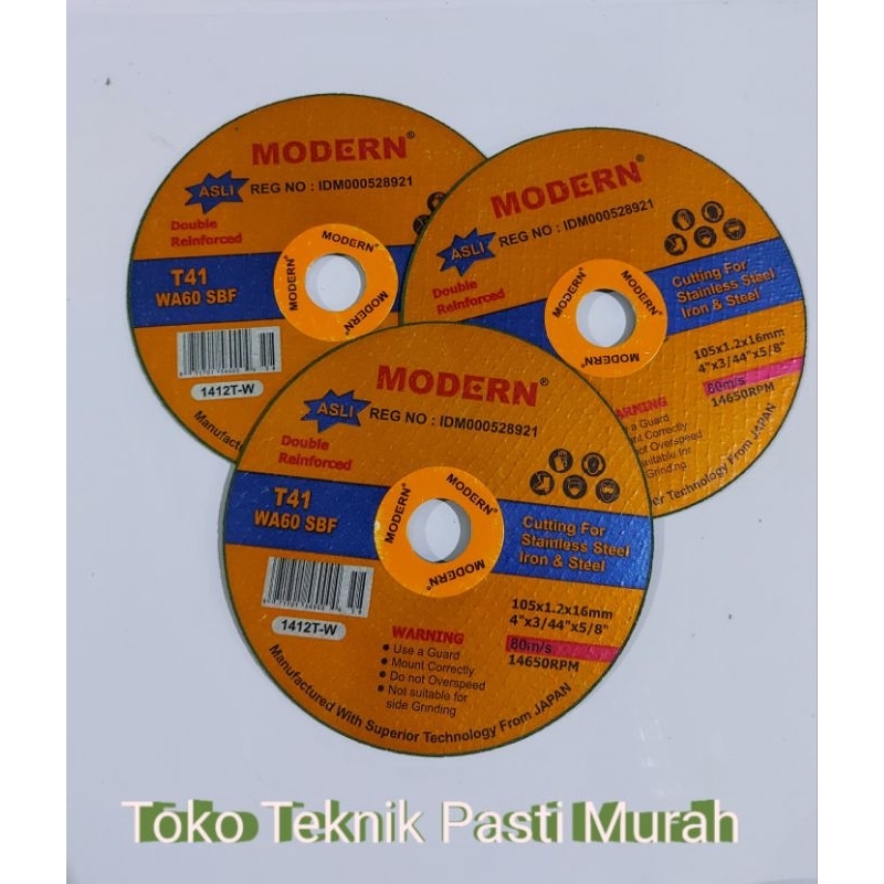 Jual Mata Gerinda Potong 4" MODERN 105X1.2X16 Mata Batu Gurinda grinda ...
