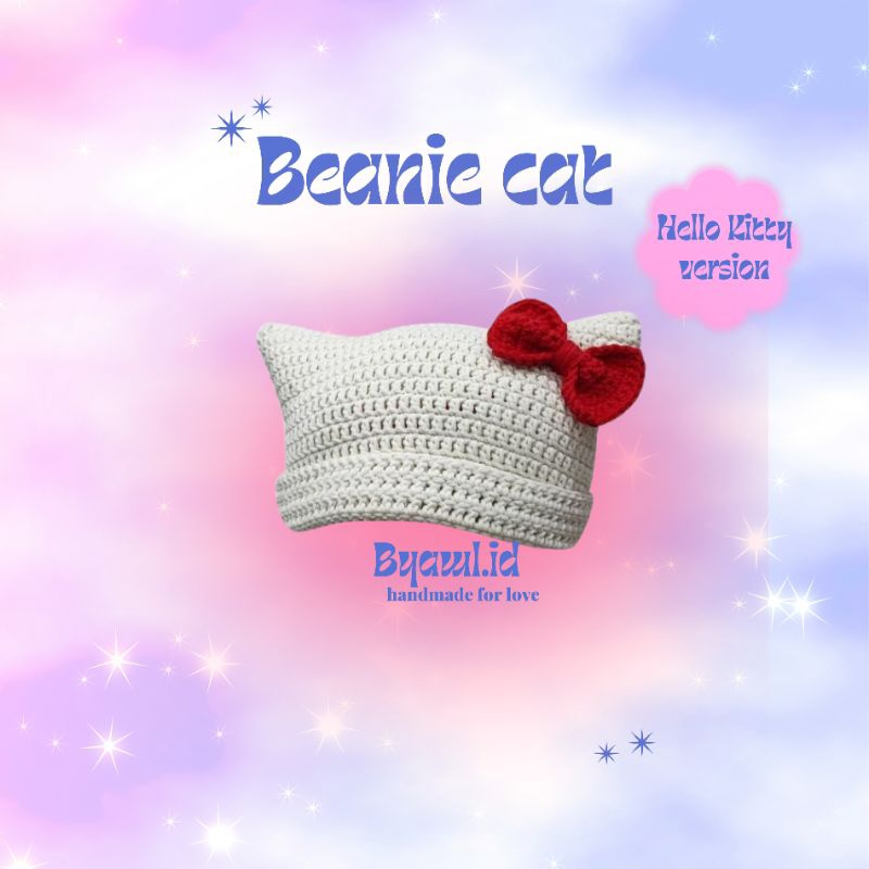 Jual [PO] Cat Beanie Y2K Beadoobee Byawl (Topi kupluk bentuk kucing ...