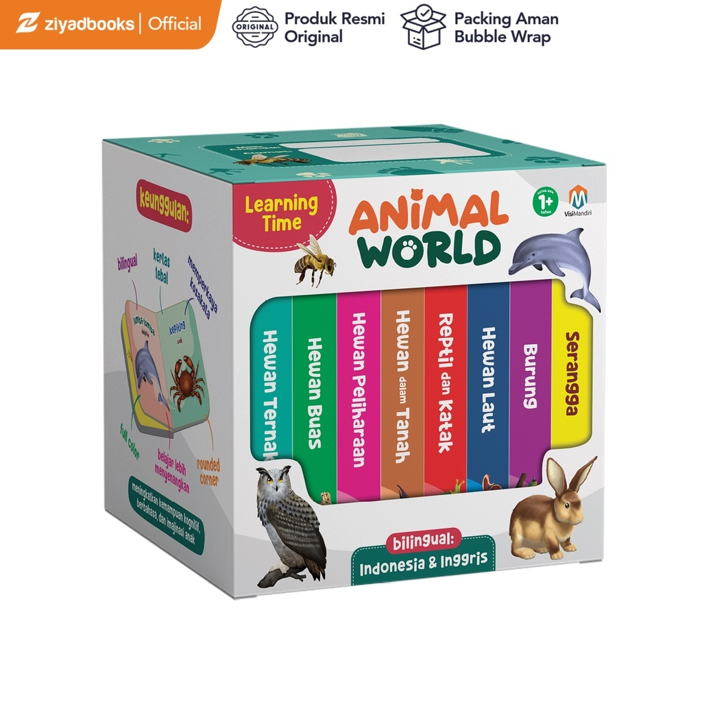 Jual Buku Boardbook Bilingual - Learning Time Animal World Mengenal ...