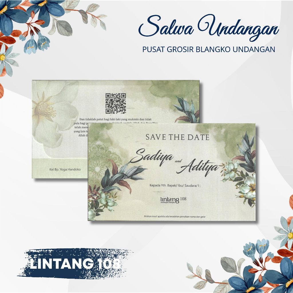 Jual Blangko Undangan Pernikahan Lintang 108 atau kertas undangan ...