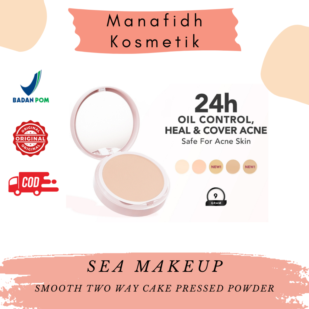 Jual Sea Makeup Acne Cover & Smooth Two Way Cake Pressed Powder and ...