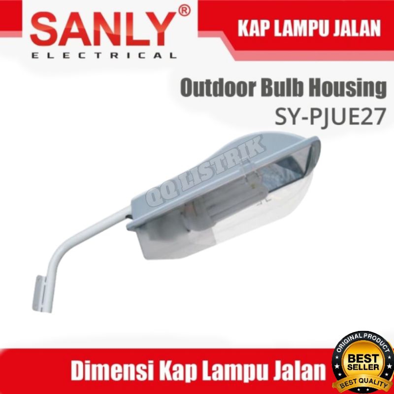 Jual kap lampu jalan SANLY , PJU , waterproof , outdoor , fitting E27 + tiang , lampu jalan PJU ...