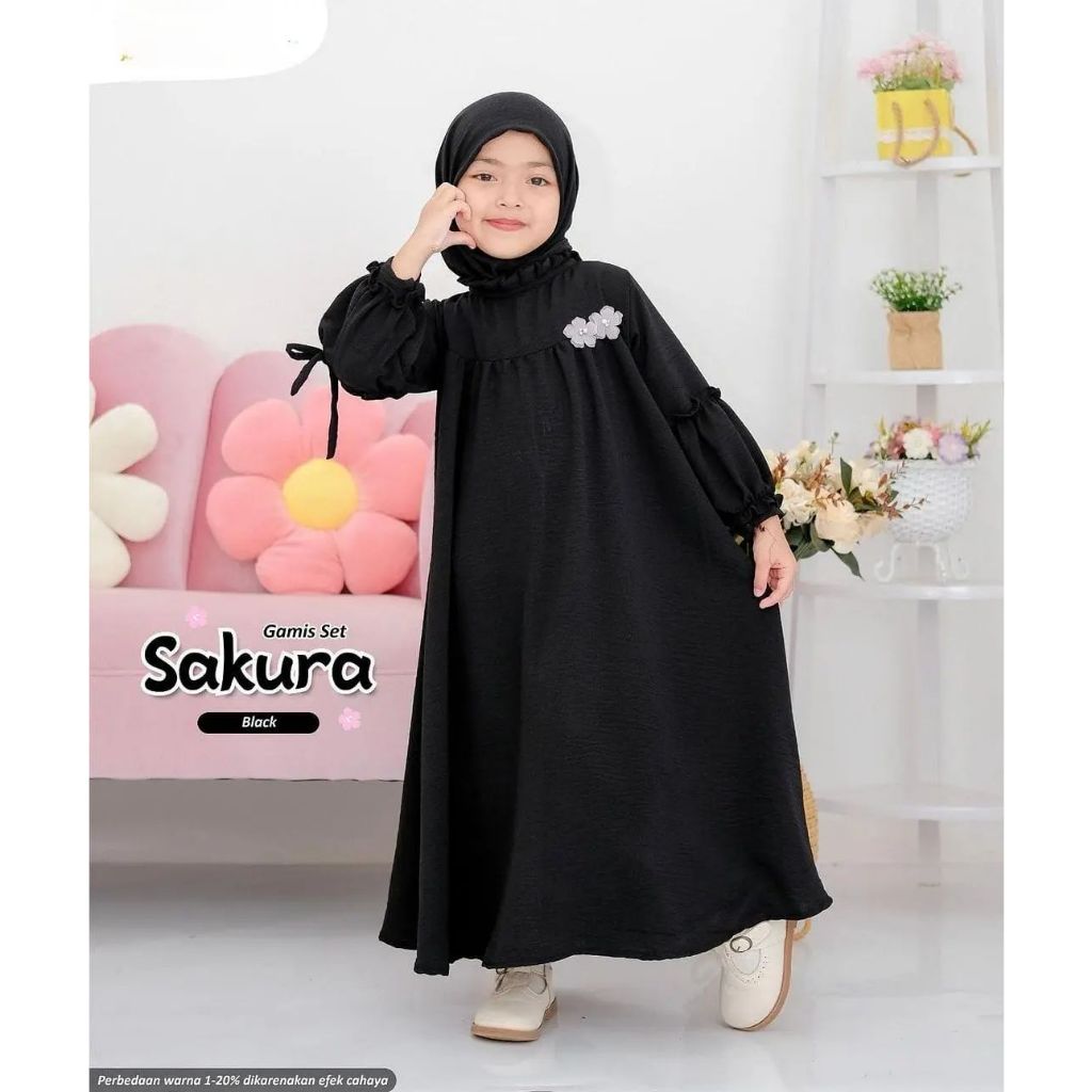 Jual GAMIS ANAK PEREMPUAN TERBARU SAKURA SET KIDS GAMIS POLOS USIA 3 ...
