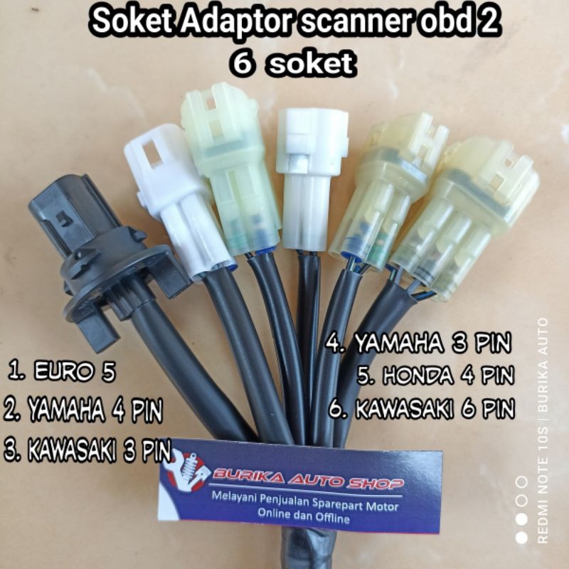 Jual Paket Scanner Obd 2 Diagnosa motor injeksi 6 socket kabel | Shopee ...