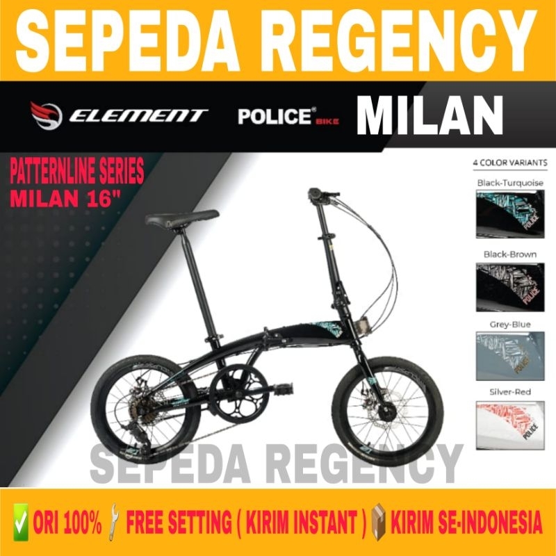 Jual Sepeda Lipat ELEMENT POLICE MILAN 16 Inch PATTERNLINE SERIES 8 ...
