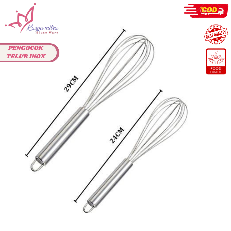 Jual Pengocok Telur INOX Stainless Whisk Mixer Adonan Kue | Shopee ...