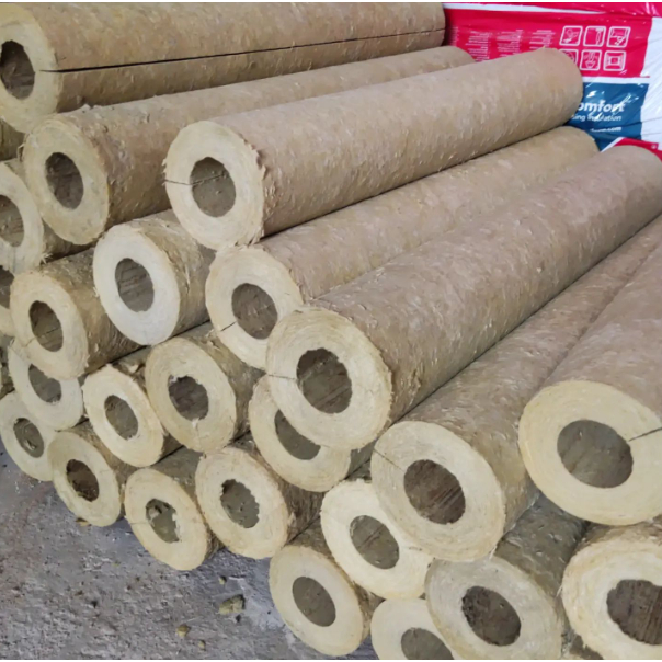Jual rockwool pipe batangan - isolasi pipa rockwool 4" inch 25mm ...