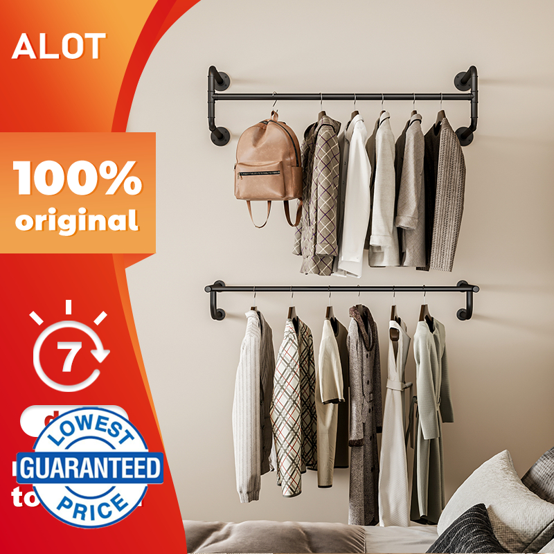 Jual ALOT - gantungan dinding-Mounted Pakaian Batang Tabung Hanger ...