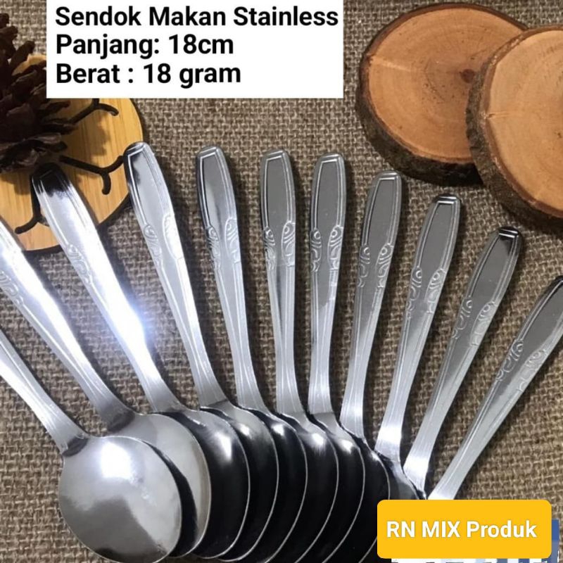 Jual Sendok makan stainless 1 lusin, Sendok stainless, Sendok isi 12pcs ...