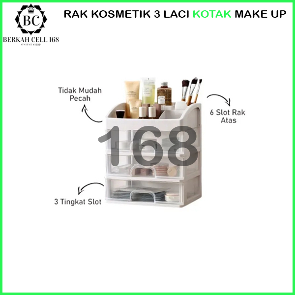 Jual RAK KOSMETIK 3 LACI KOTAK MAKE UP STORAGE ORGANIZER TEMPAT ...